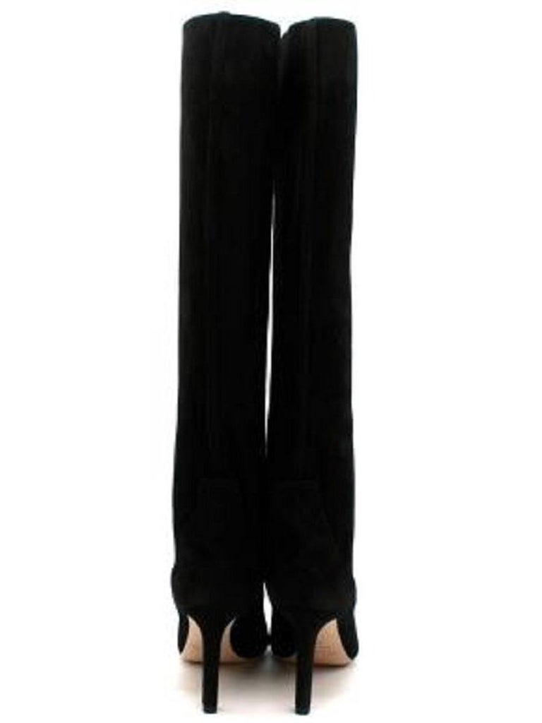 Jimmy Choo Mavis 85 Black Suede Knee High Boots For Sale at 1stDibs