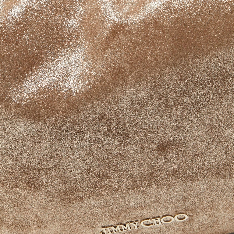 Jimmy Choo Metallic Beige Suede Solar Hobo For Sale at 1stDibs