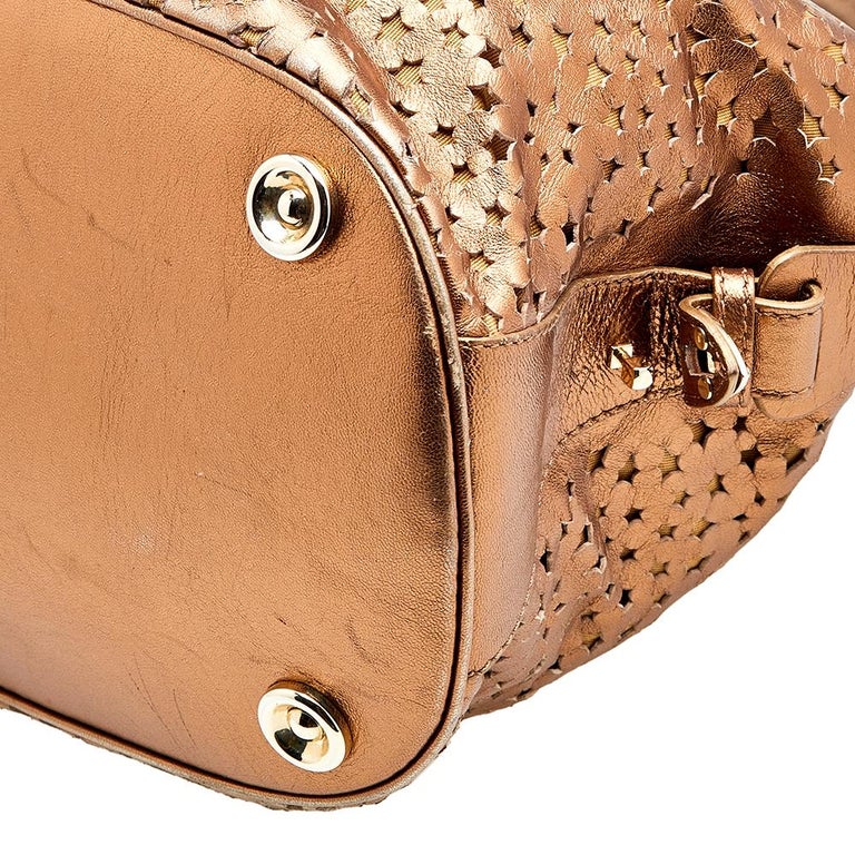 Jimmy Choo Metallic Bronze Leather Star Laser Cut Satchel For Sale at ...