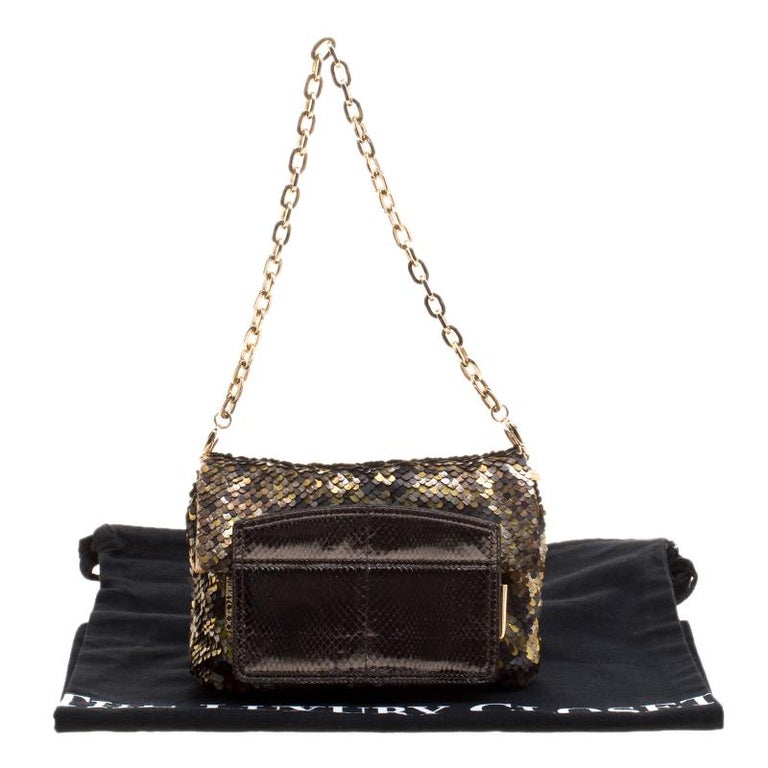 Jimmy Choo Metallic Multicolor Sequin Chain Shoulder Bag For Sale at ...