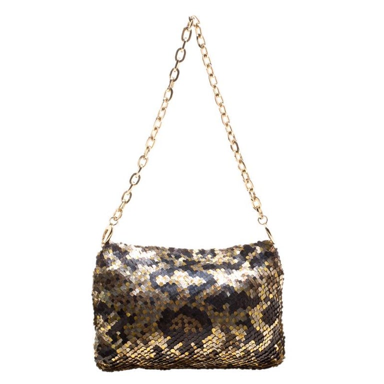 Jimmy Choo Metallic Multicolor Sequin Chain Shoulder Bag For Sale at ...