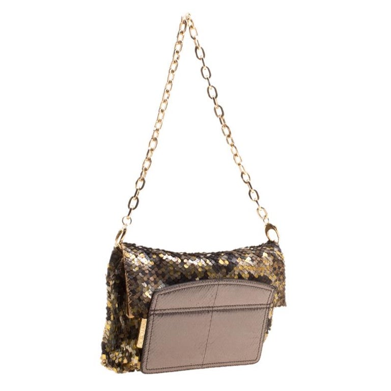 Jimmy Choo Metallic Multicolor Sequin Chain Shoulder Bag For Sale at ...