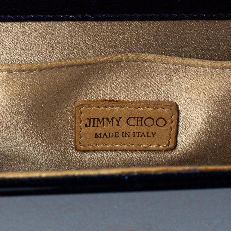Jimmy Choo Navy Blue Shimmer Acrylic Candy Clutch Bag at 1stDibs