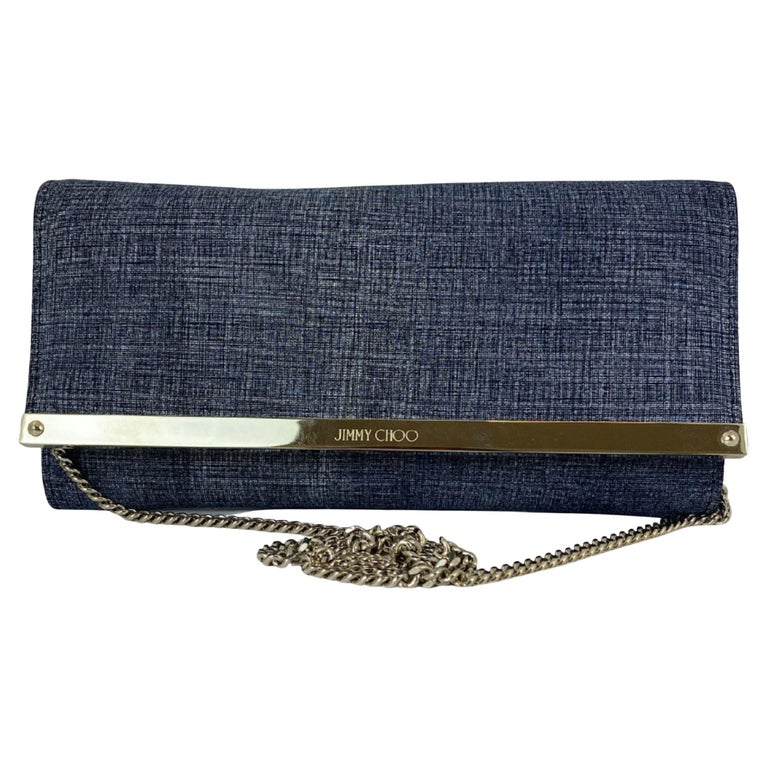 Jimmy Choo NEW Denim Milla Crossbody Clutch For Sale at 1stDibs