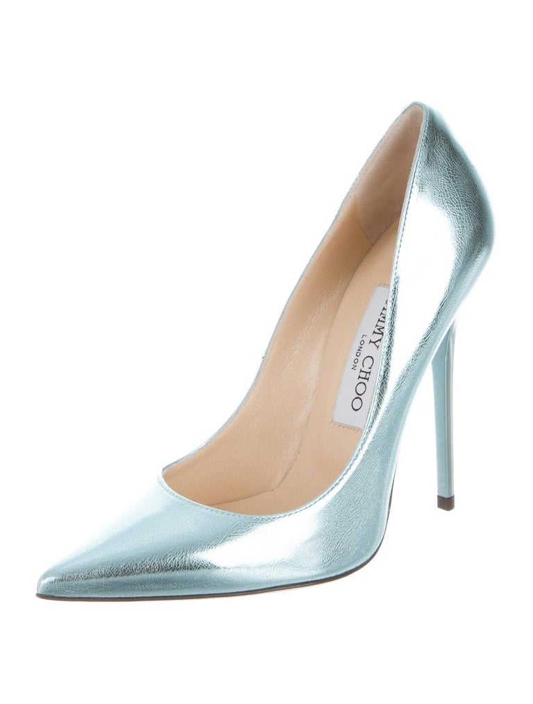 Jimmy Choo NEW Ice Blue Leather Evening Heels Pumps For Sale at 1stDibs ...