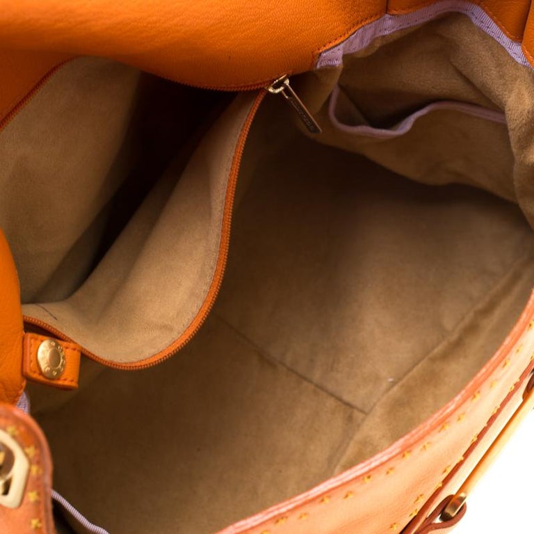 Jimmy Choo Orange Embroidered Leather Tulita Top Handle Bag For Sale at ...