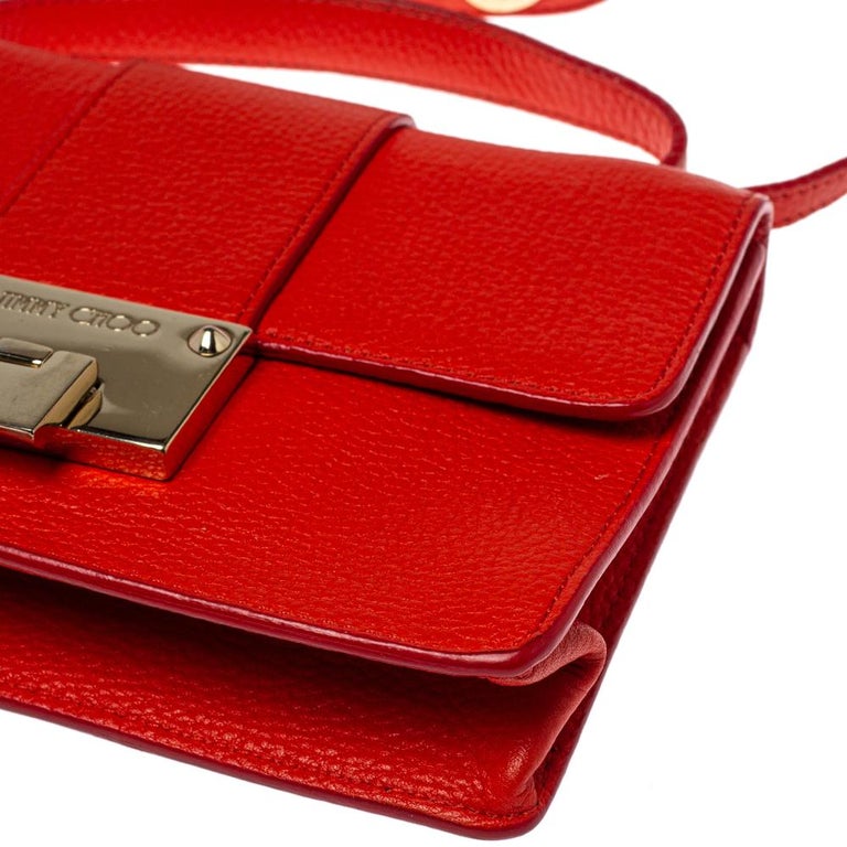 Jimmy Choo Orange Leather Rebel Crossbody Bag at 1stDibs