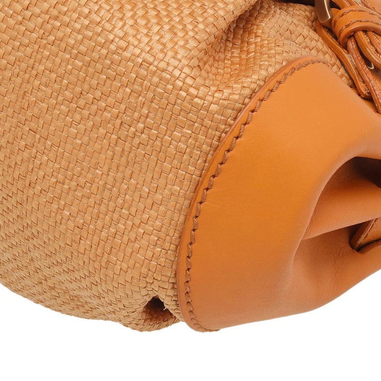 Jimmy Choo Orange Raffia And Leather Small Tulita Shoulder Bag at 1stDibs