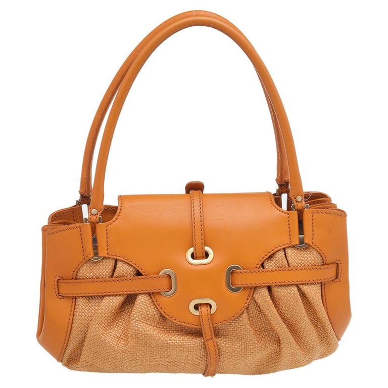 Jimmy Choo Orange Raffia And Leather Small Tulita Shoulder Bag at 1stDibs