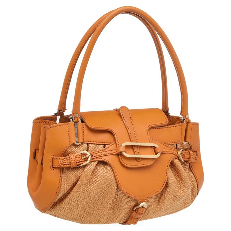 Jimmy Choo Orange Raffia And Leather Small Tulita Shoulder Bag at 1stDibs