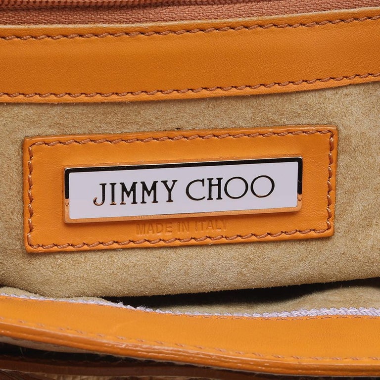 Jimmy Choo Orange Raffia And Leather Small Tulita Shoulder Bag at 1stDibs