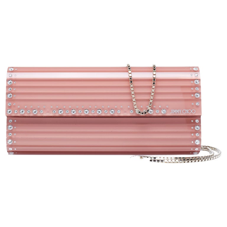 Jimmy Choo Pink Acrylic Sweetie Chain Clutch For Sale at 1stDibs
