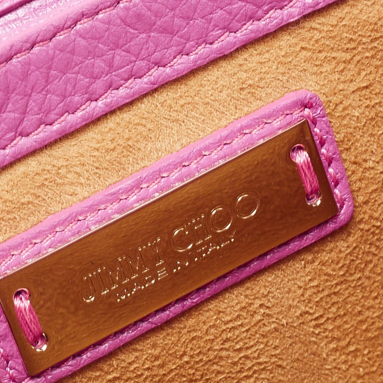 Jimmy Choo Pink Leather Shadow Chain Shoulder Bag For Sale at 1stDibs