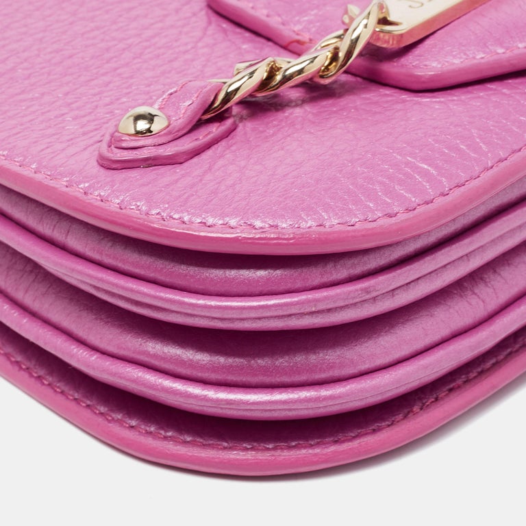 Jimmy Choo Pink Leather Shadow Chain Shoulder Bag For Sale at 1stDibs