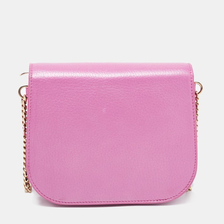 Jimmy Choo Pink Leather Shadow Chain Shoulder Bag For Sale at 1stDibs