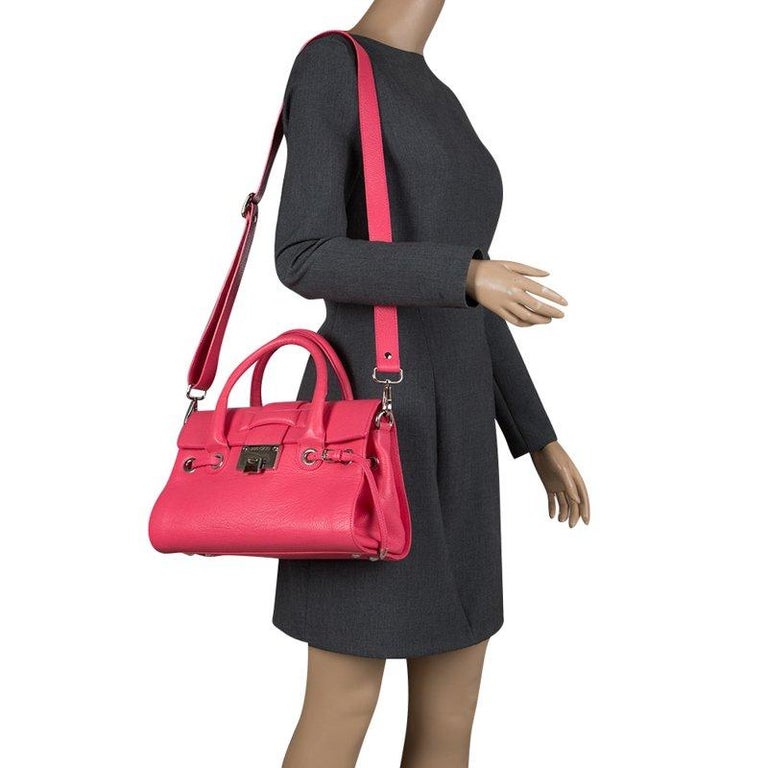Jimmy Choo Pink Leather Small Rosalie Top Handle Bag For Sale at 1stDibs