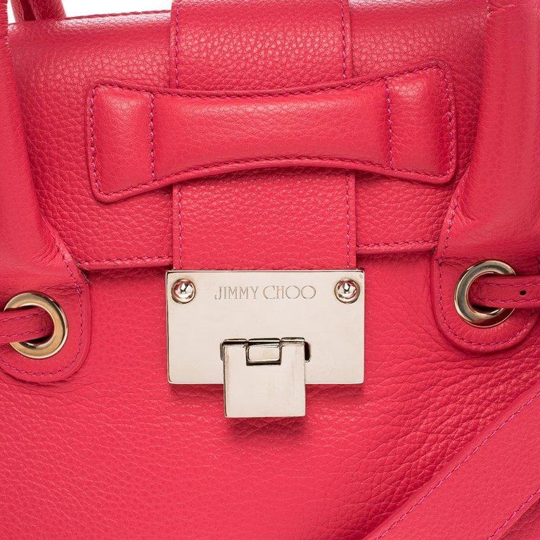 Jimmy Choo Pink Leather Small Rosalie Top Handle Bag For Sale at 1stDibs