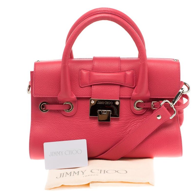 Jimmy Choo Pink Leather Small Rosalie Top Handle Bag For Sale at 1stDibs
