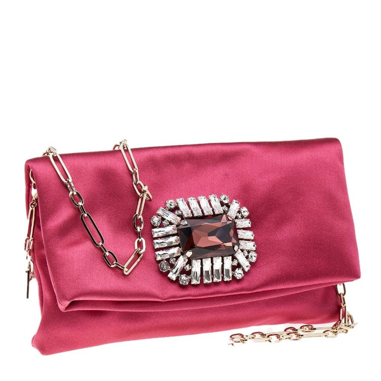 Jimmy Choo Pink Satin Titania Shoulder Bag at 1stDibs