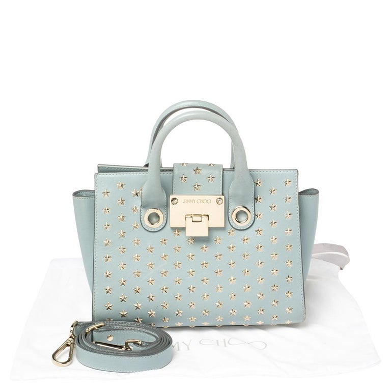 Jimmy Choo Powder Blue Star Studded Leather Riley Tote at 1stDibs