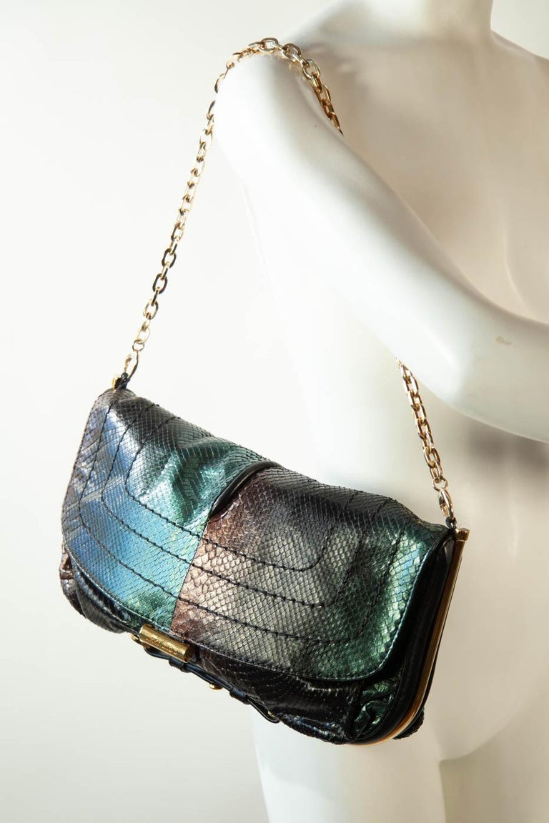 Jimmy Choo purple and blue shiny bag For Sale at 1stDibs