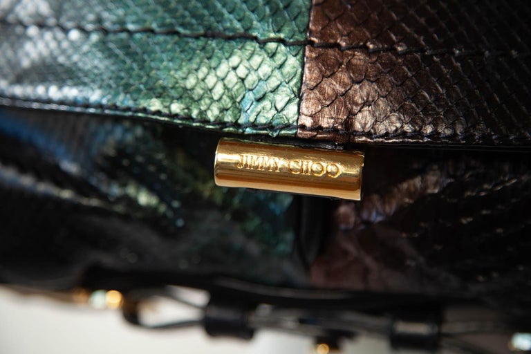 Jimmy Choo purple and blue shiny bag For Sale at 1stDibs