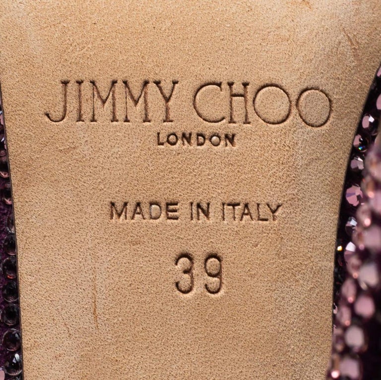 Jimmy Choo Purple Crystal Embellished Suede Love Pumps Size 39 For Sale ...