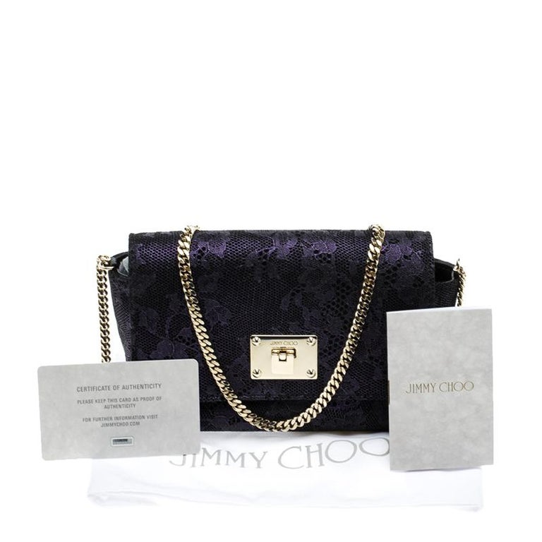 Jimmy Choo Purple Lace Mini Ruby Shoulder Bag For Sale at 1stDibs