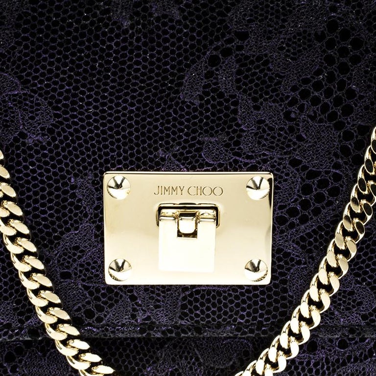 Jimmy Choo Purple Lace Mini Ruby Shoulder Bag For Sale at 1stDibs