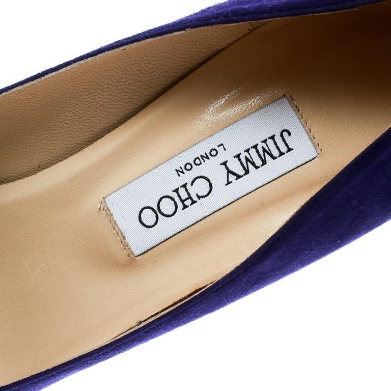 Jimmy Choo Purple Suede Avril Pointed Toe Pumps Size 40.5 For Sale at ...
