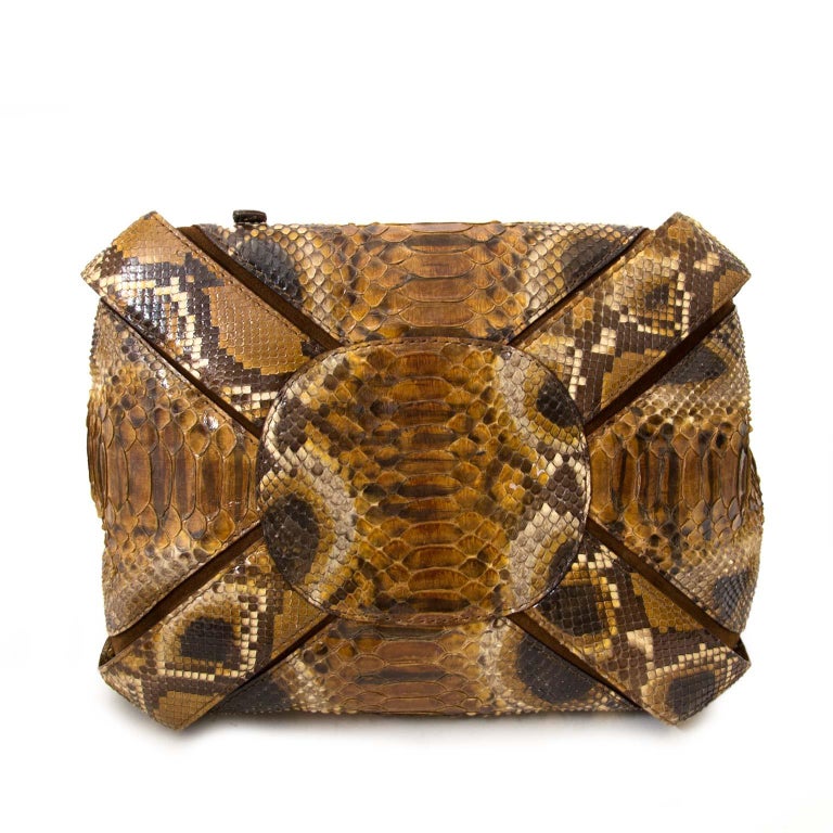 Jimmy Choo Python Brown Bag at 1stDibs | jimmy choo brown bag