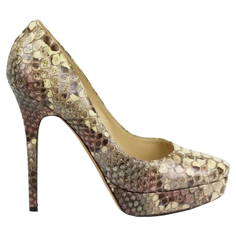 Jimmy Choo Python Platform Pumps EU 40.5 UK 7.5 US 10.5 For Sale at 1stDibs