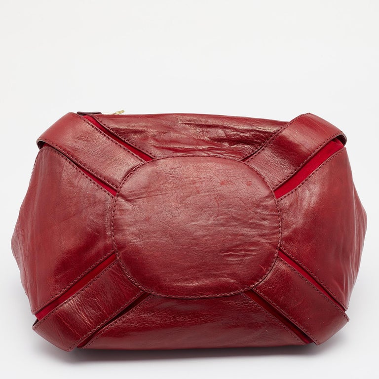 Jimmy Choo Red Leather And Suede Mahala Bag For Sale at 1stDibs