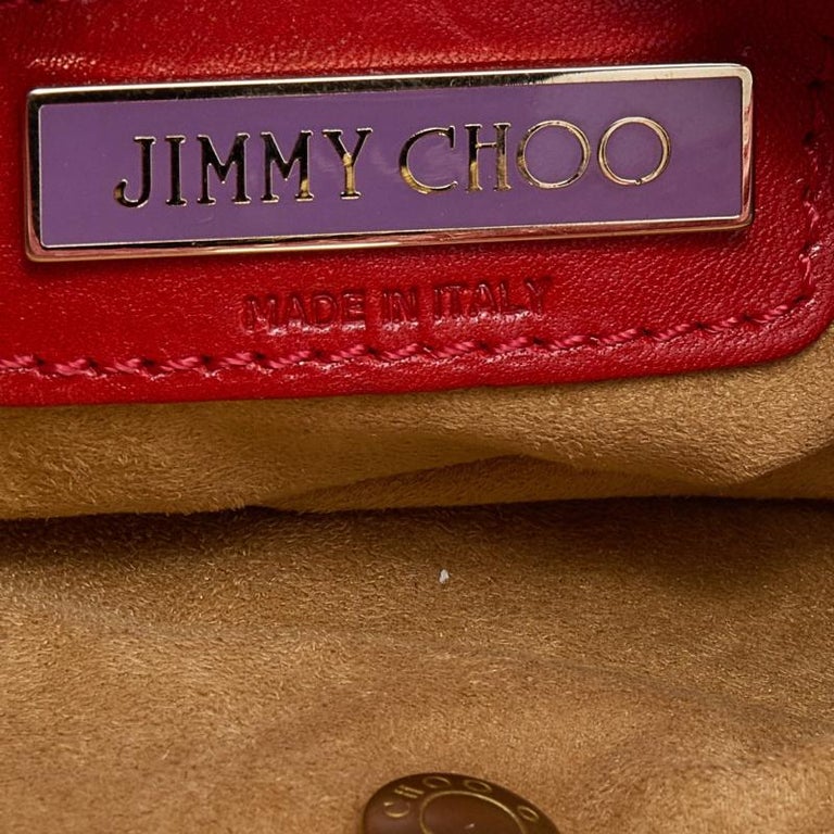 Jimmy Choo Red Leather and Suede Mahala Tote For Sale at 1stDibs
