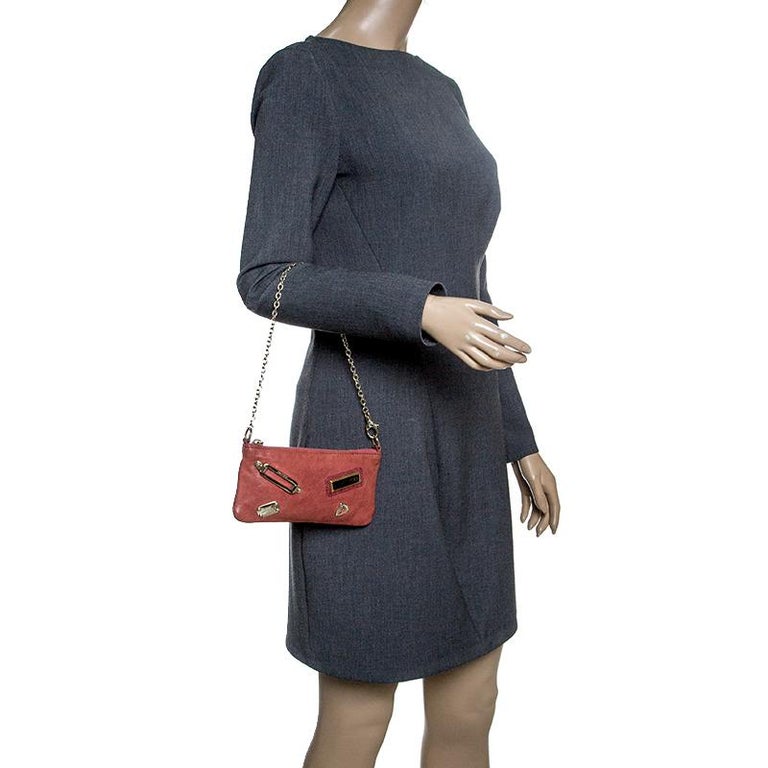 Jimmy Choo Red Leather Chain Bag For Sale at 1stDibs