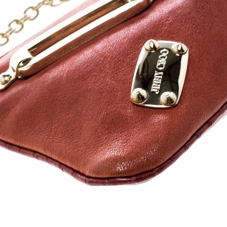Jimmy Choo Red Leather Chain Bag For Sale at 1stDibs