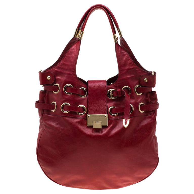 Jimmy Choo Red Leather Riki Tote at 1stDibs | jimmy choo riki bag ...