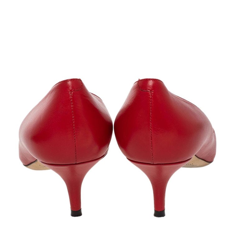 Jimmy Choo Red Leather Romy Pumps Size 38.5 at 1stDibs | red jimmy choo ...
