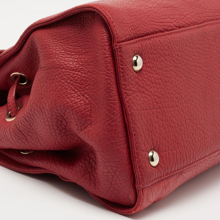 Jimmy Choo Red Leather Rosalie Satchel For Sale at 1stDibs