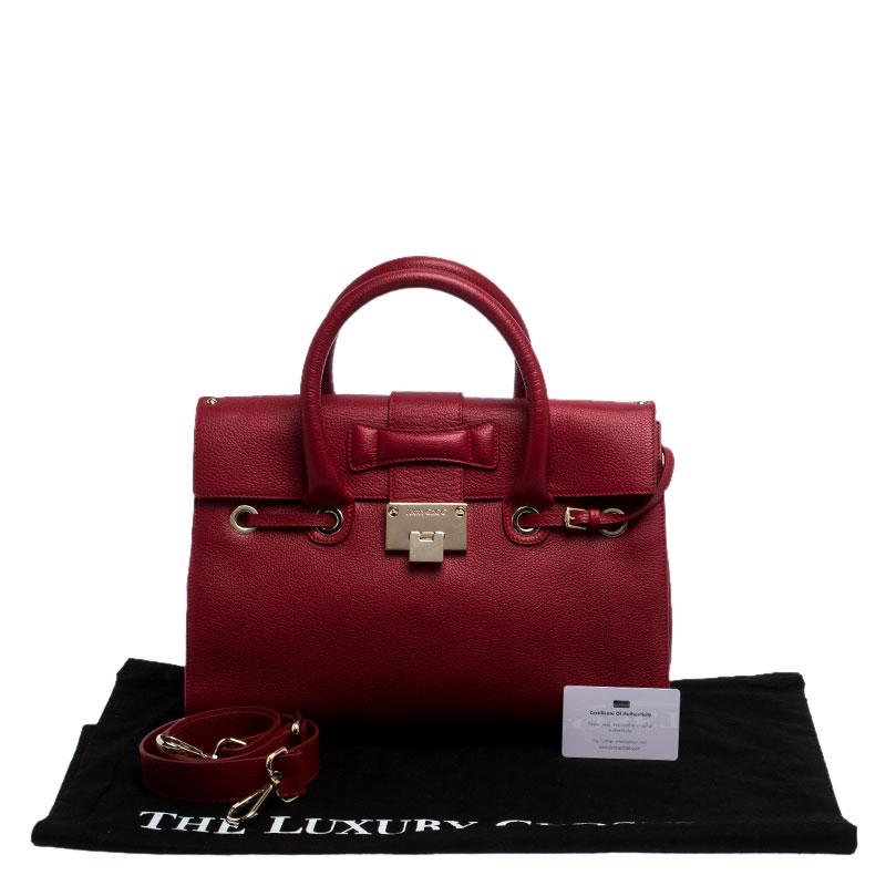 Jimmy Choo Red Leather Rosalie Satchel For Sale at 1stDibs