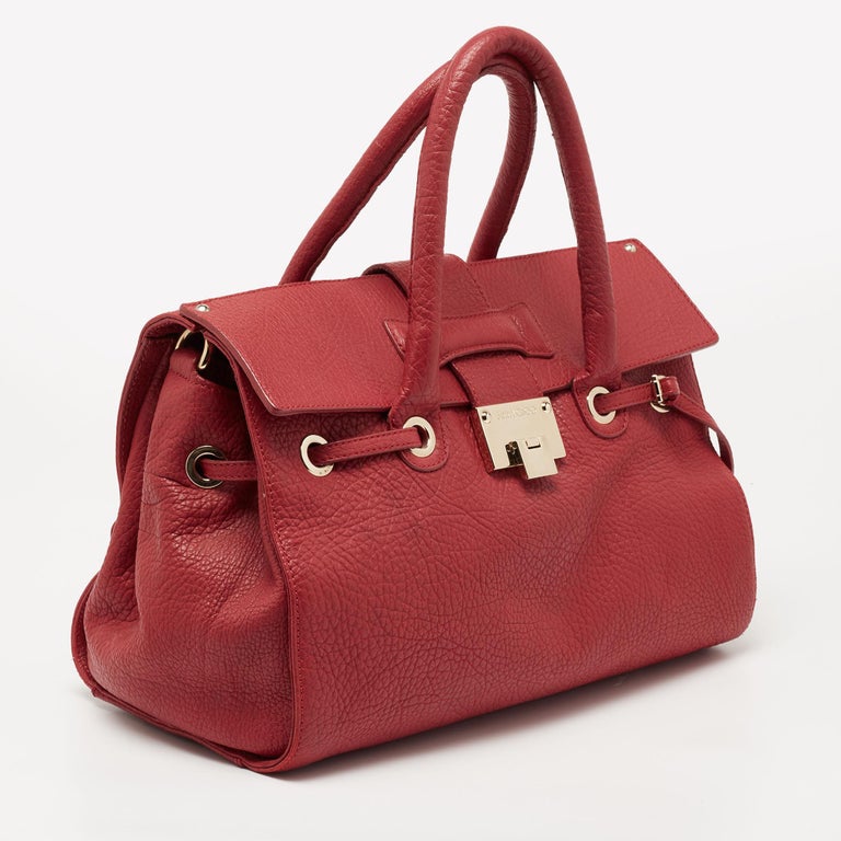 Jimmy Choo Red Leather Rosalie Satchel For Sale at 1stDibs
