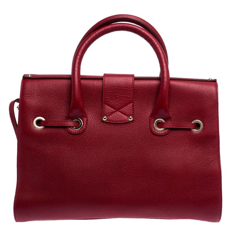 Jimmy Choo Red Leather Rosalie Satchel For Sale at 1stDibs