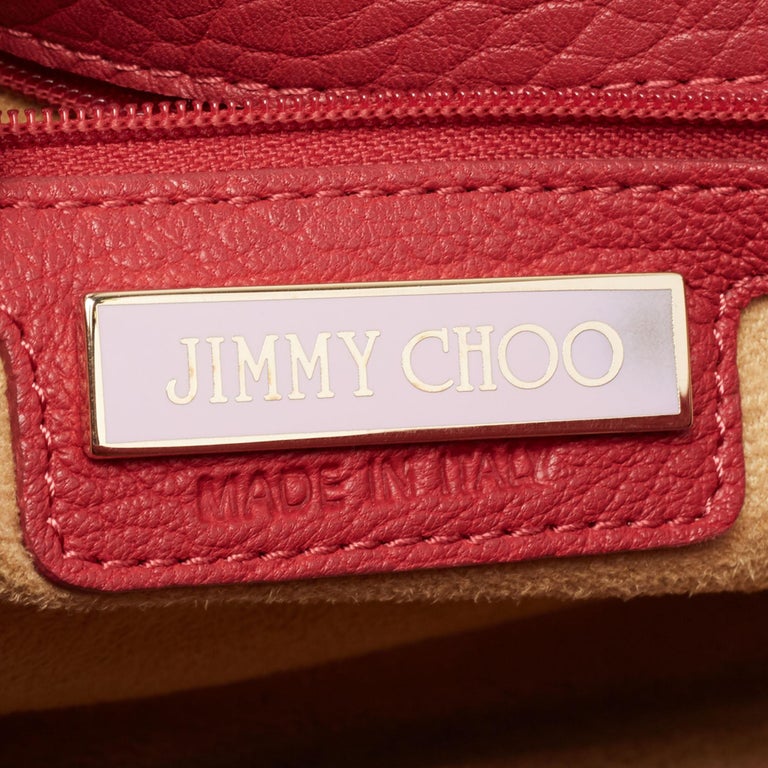 Jimmy Choo Red Leather Rosalie Satchel For Sale at 1stDibs