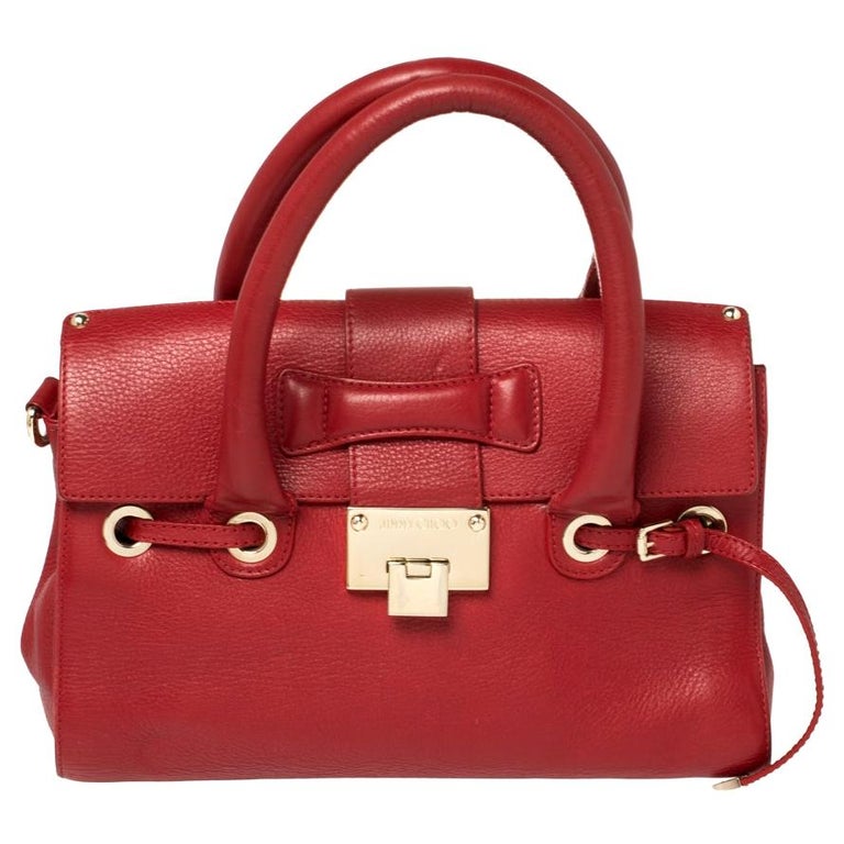 Jimmy Choo Red Leather Rosalie Satchel at 1stDibs