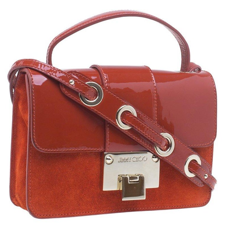 Jimmy Choo Red Patent Leather and Suede Rebel Crossbody Bag For Sale at ...