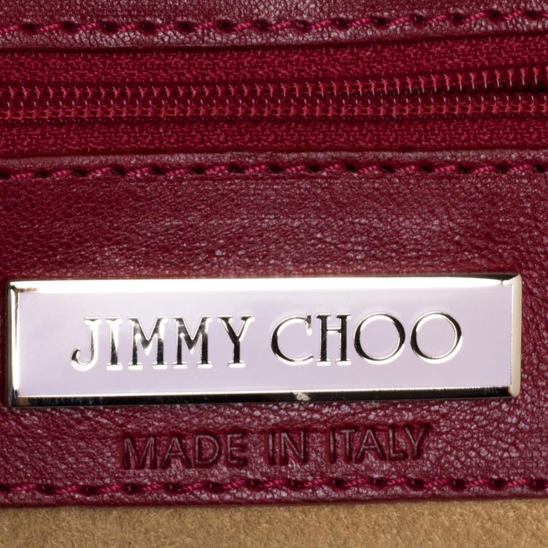 Jimmy Choo Red Perforated Leather Brina Shoulder Bag For Sale at 1stDibs