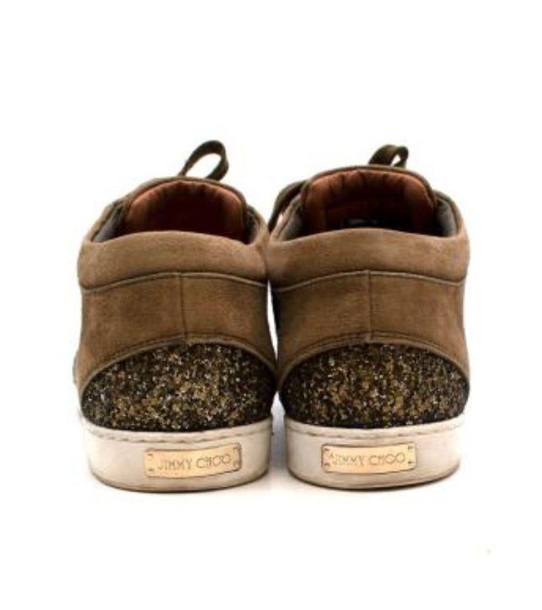 Jimmy Choo Suede Glitter Miami Low Sneakers For Sale at 1stDibs