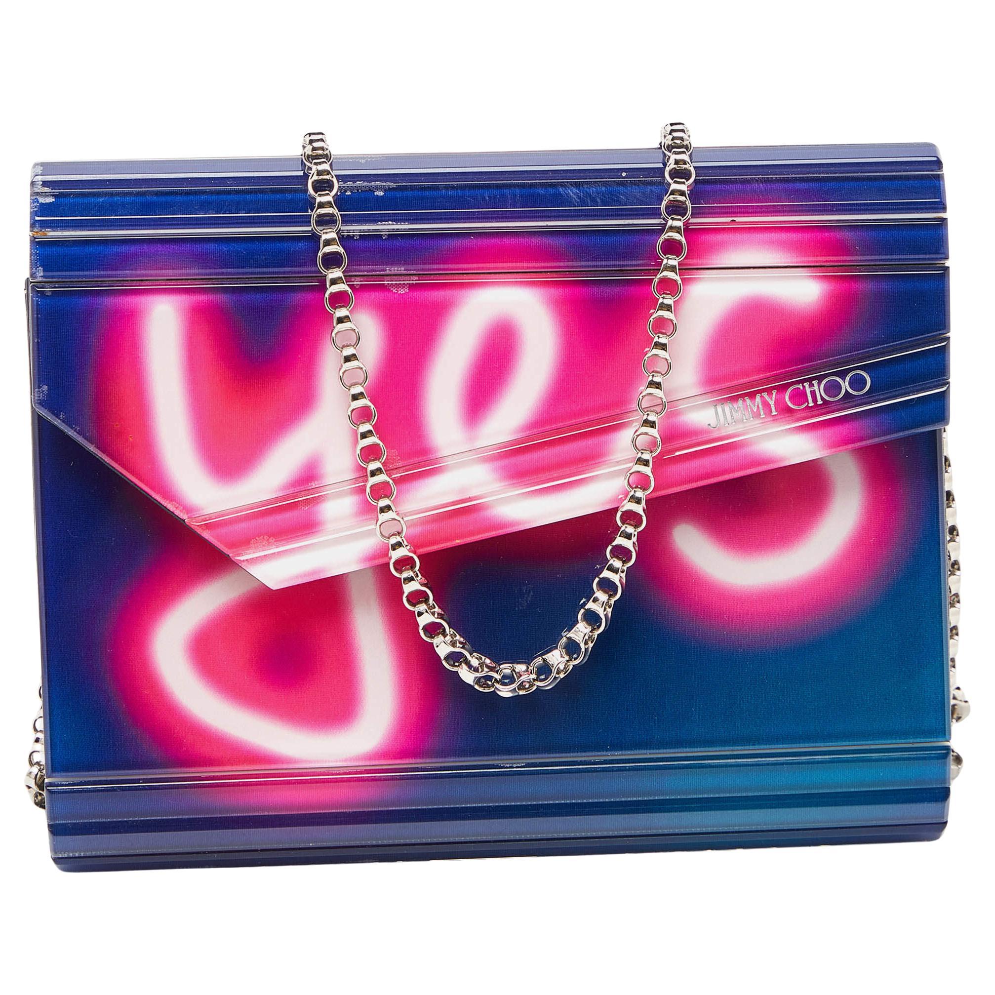 Jimmy Choo Tri Color Acrylic Yes Candy Wallet On Chain For Sale at 1stDibs
