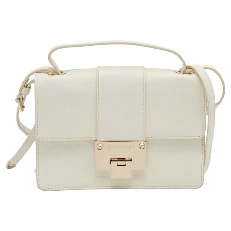 Jimmy Choo White Leather Rebel Top Handle Bag For Sale at 1stDibs