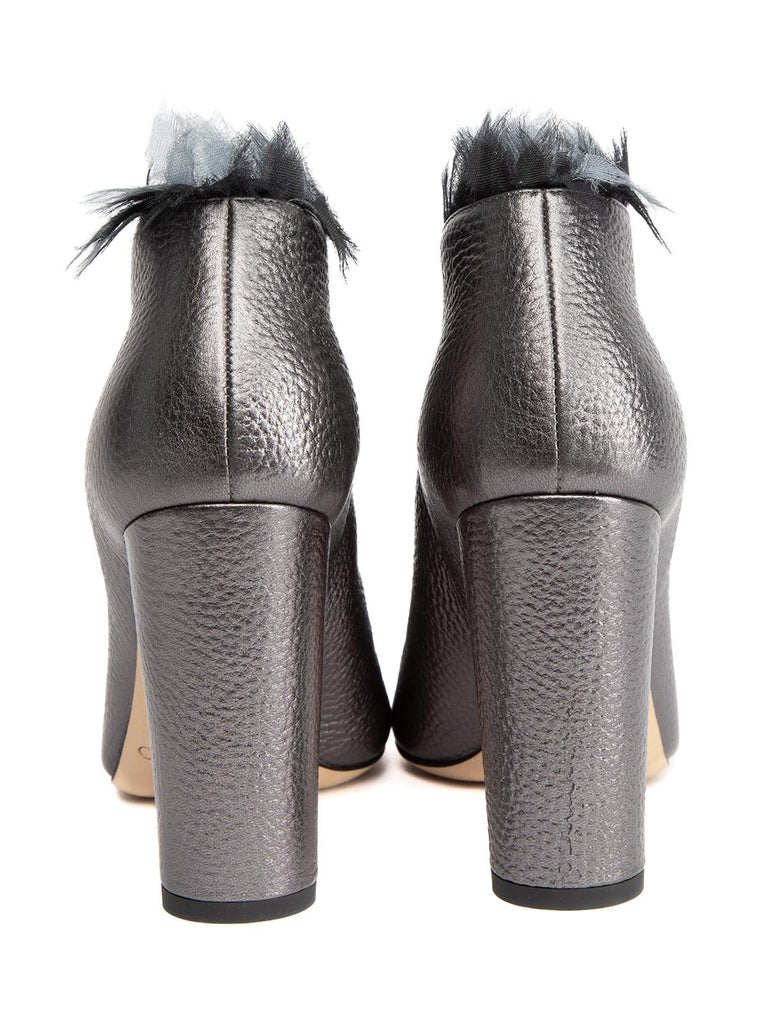 Jimmy Choo Women's Ladine 100 Metallic Fabric Feather Ankle Boots For ...